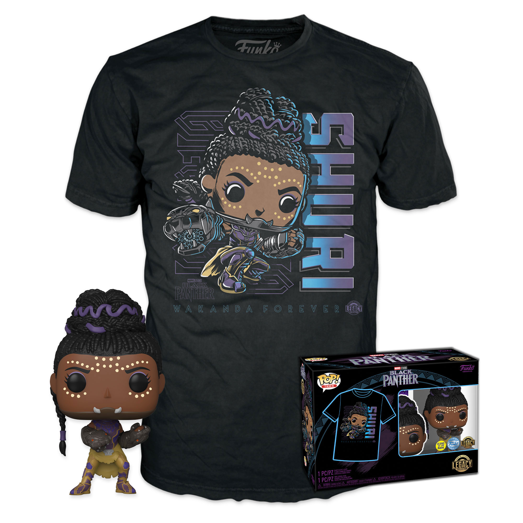 Pack Funko Pop + T-Shirt Shuri Black Panther Marvel