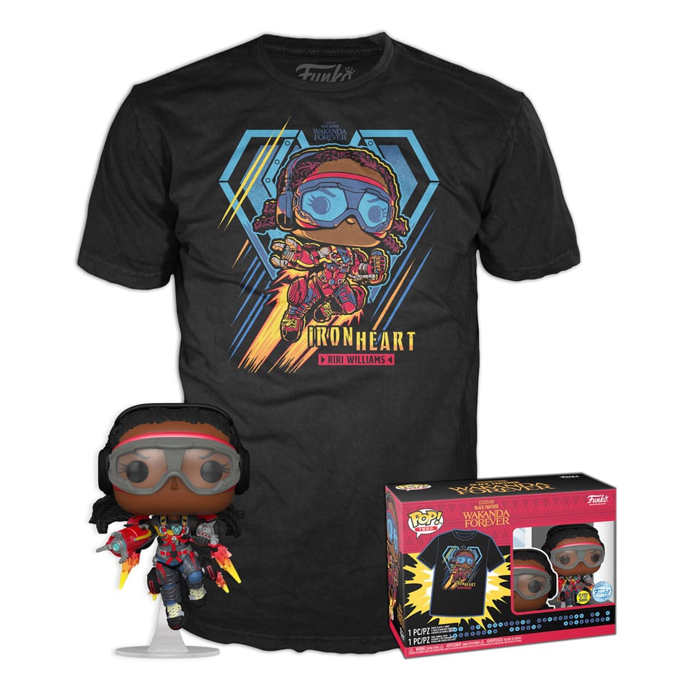 Pack Funko Pop + T-Shirt Ironheart MK1 Black Panther Wakanda